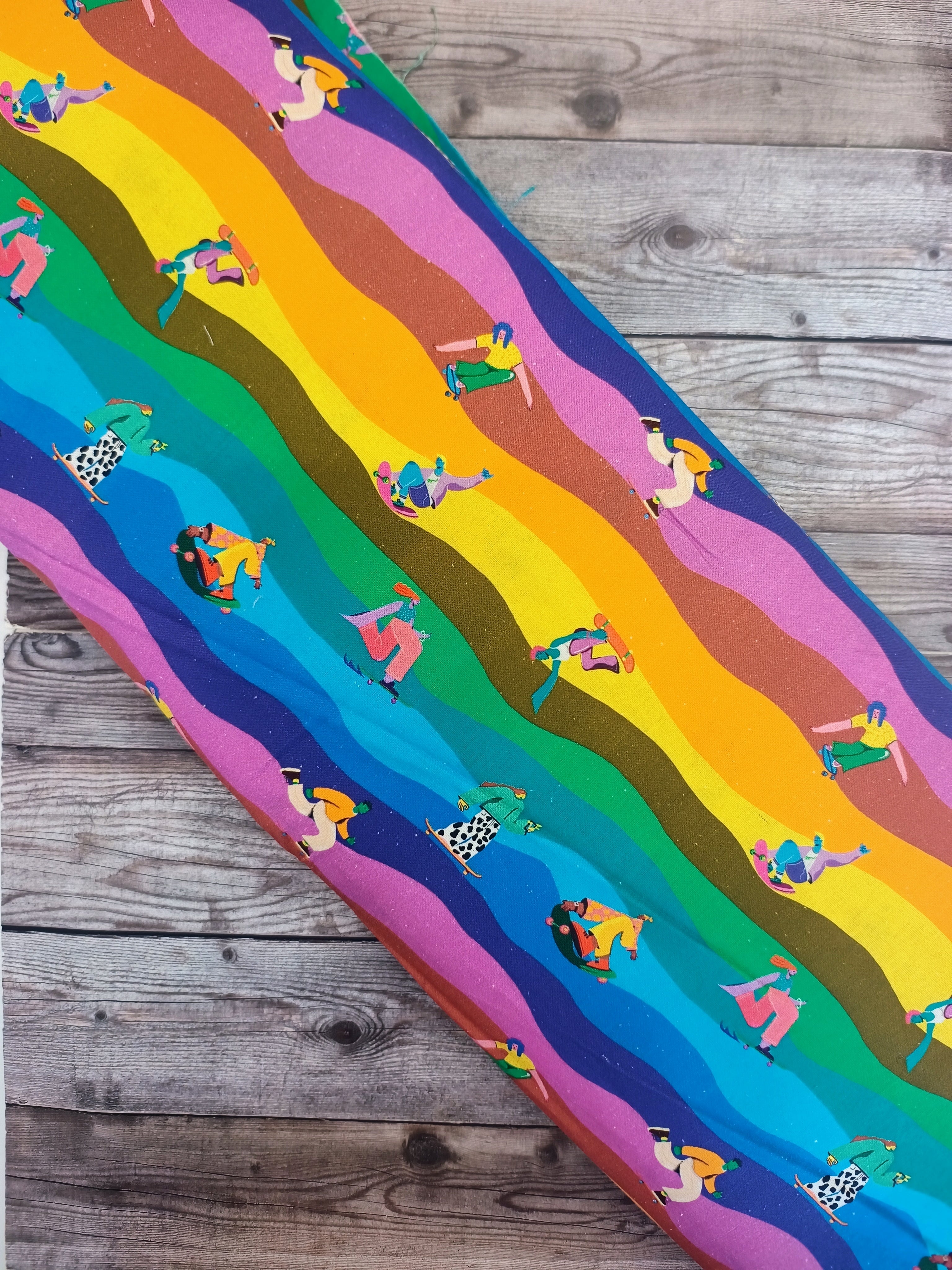 Skate The Rainbow Cotton – Fab Fabric
